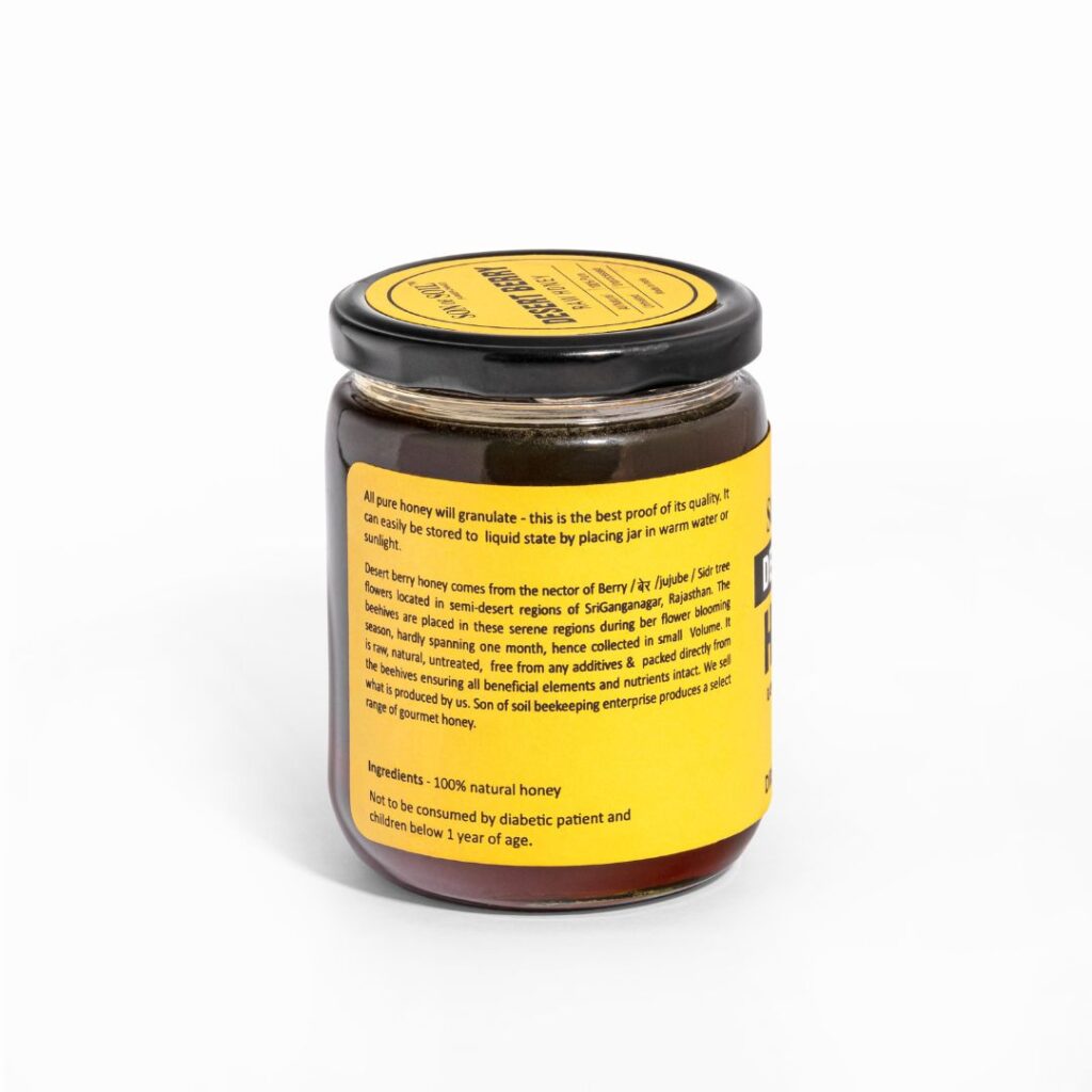 Desert Berry Honey | Raw and Unprocessed ( 240 gm ) - Son Of Soil Farms